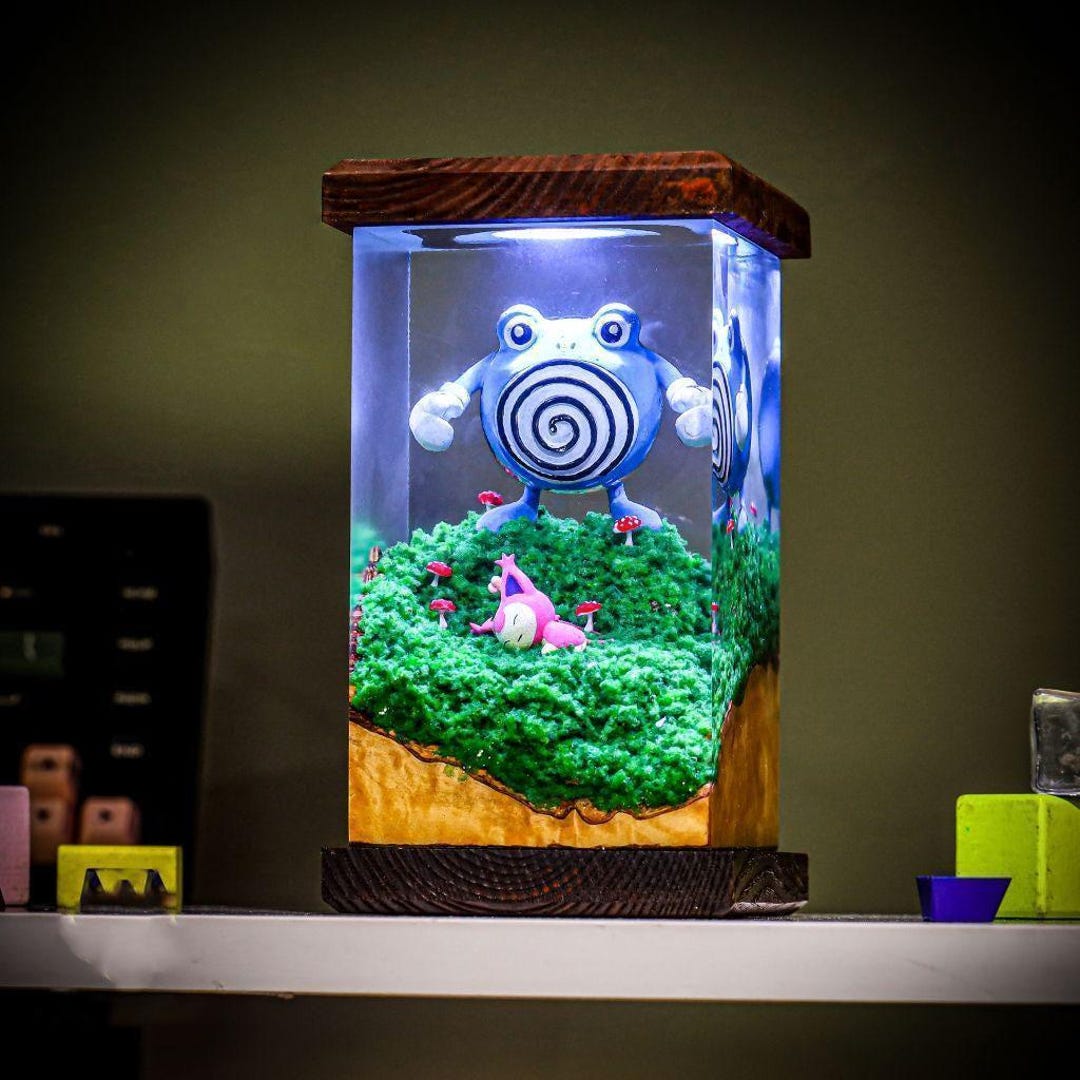 Polliwhirl Pokemon Epoxy Night Light, Water Type Pokemon Art Lamp ...