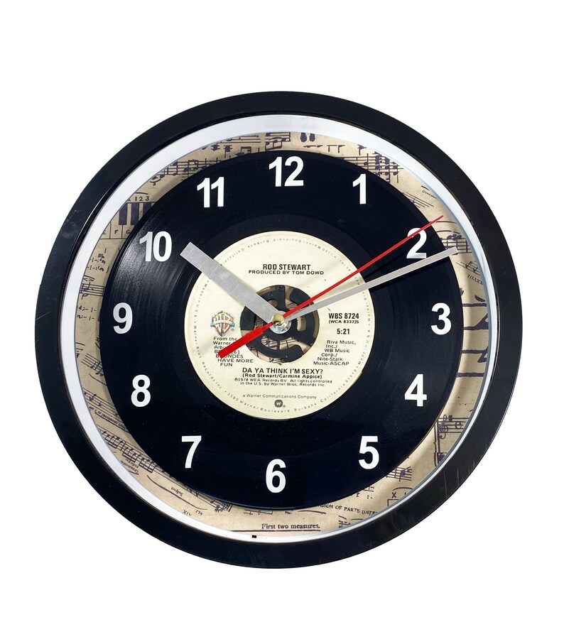 Rod Stewart Da Ya Think Im Sexy Record Clock Etsy