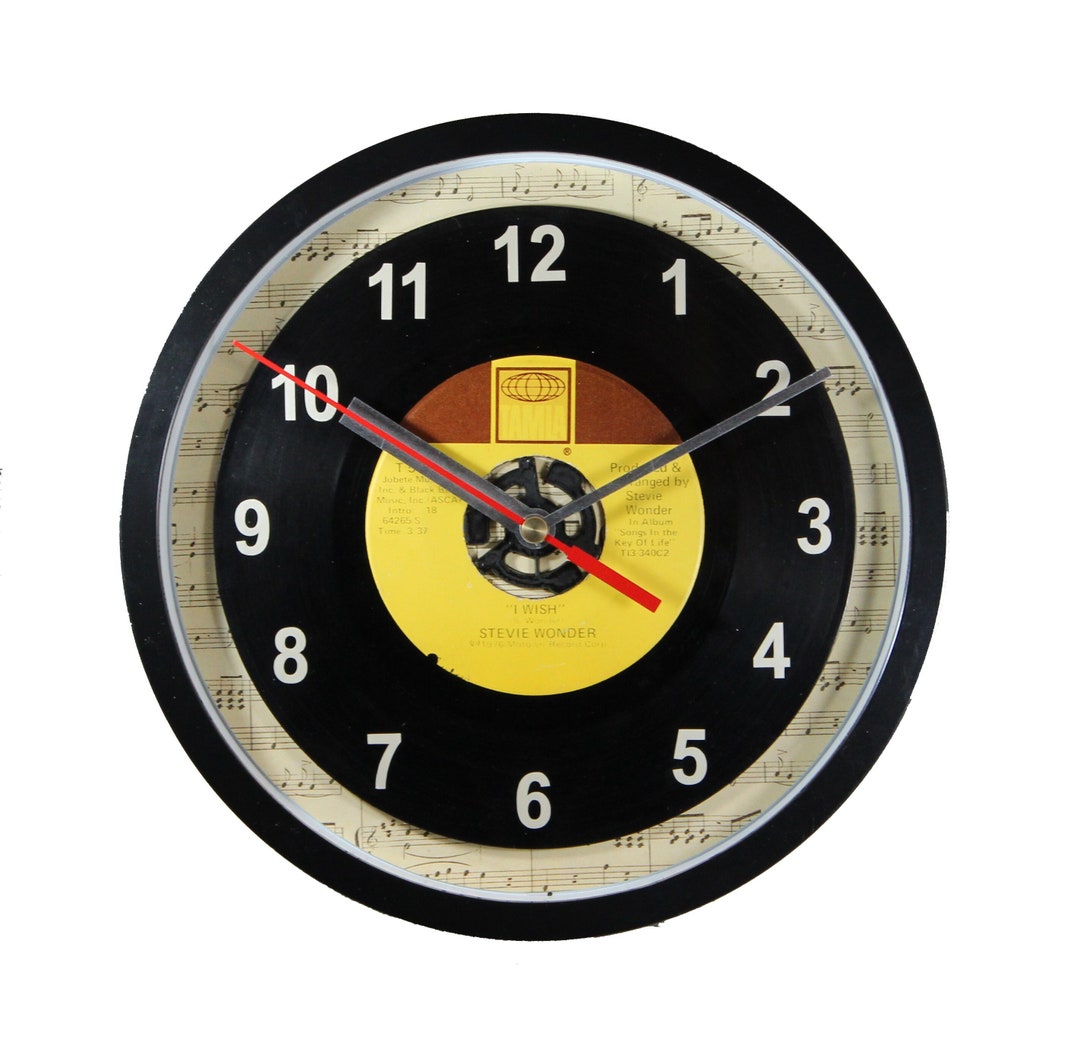 Stevie Wonder i Wish Record Wall Clock 45rpm Recycled Vinyl One of A ...