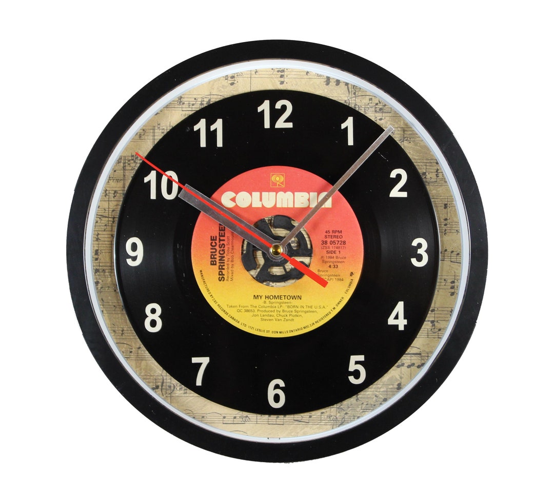 Bruce Springsteen my Hometown Record Clock 7 45rpm Recycled Vinyl ...