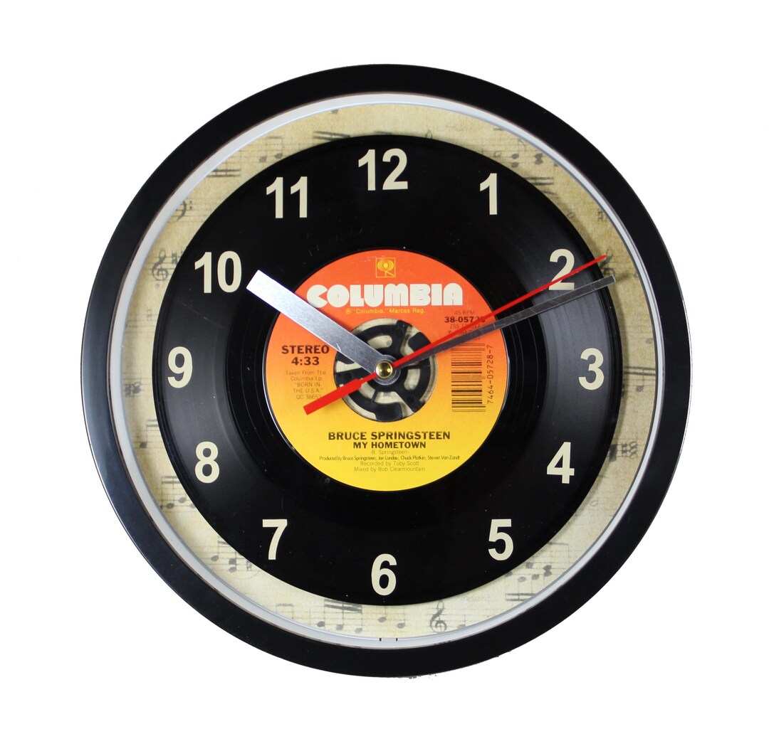 Bruce Springsteen my Hometown Record Clock 7 45rpm Recycled Vinyl One ...