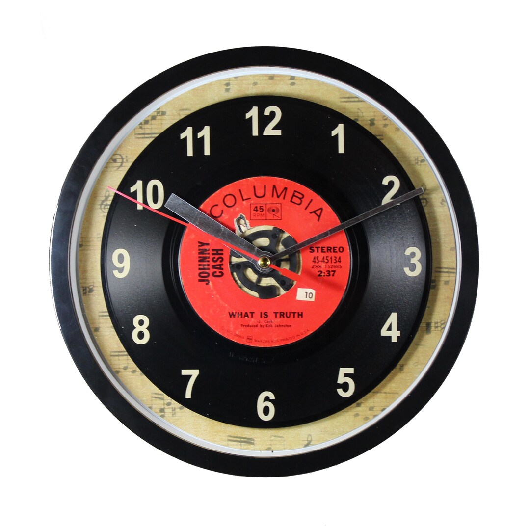 Johnny Cash "what is Truth" Record Clock 45rpm Recycled Vinyl Record ...
