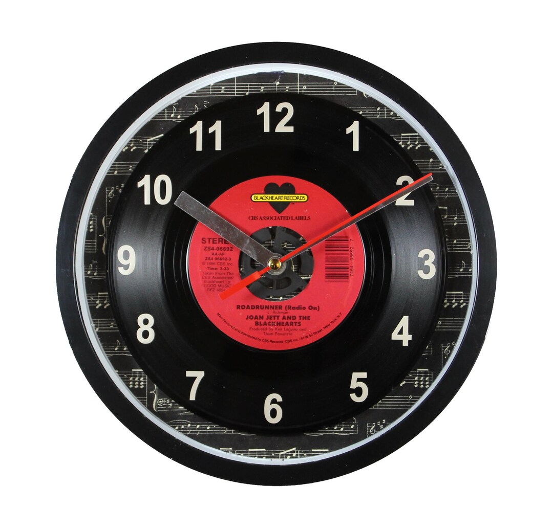 Joan Jett "roadrunner" Record Clock: Upcycled Vinyl Wall Decor - Etsy