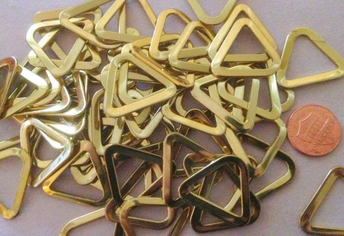 Lot of 25 Brass Tone Metal Isosceles Triangle Triangular Rings Base 1 1 ...