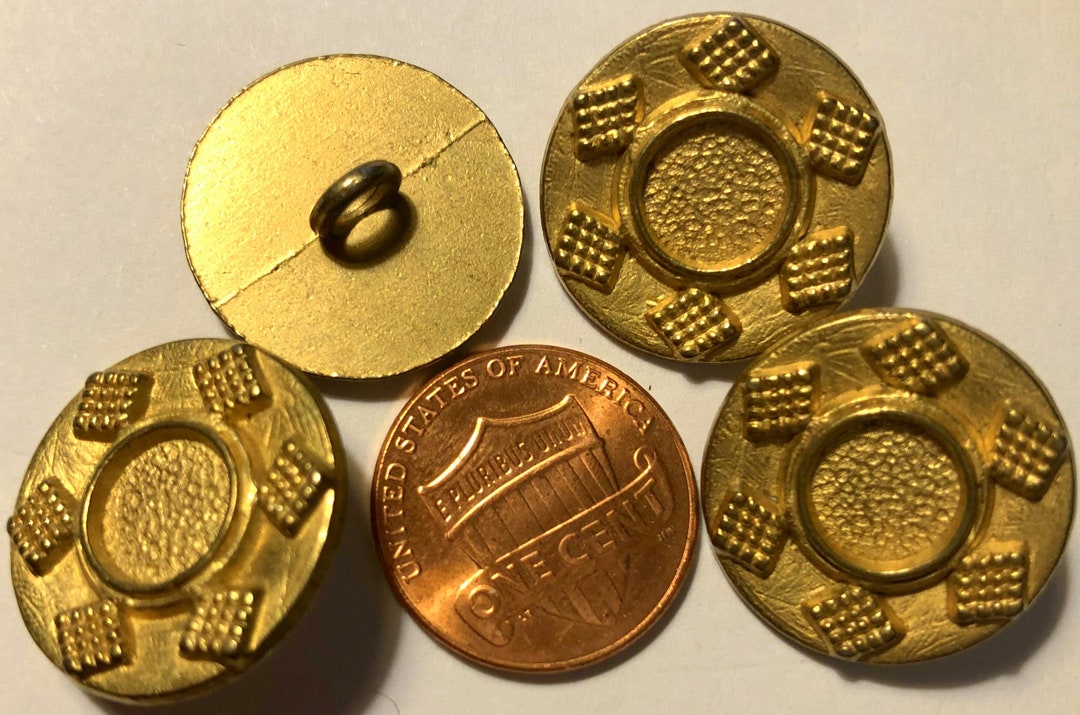 4 Flat Top Gold Tone Metal Shank Buttons 13/16" 20mm 10459 - Etsy