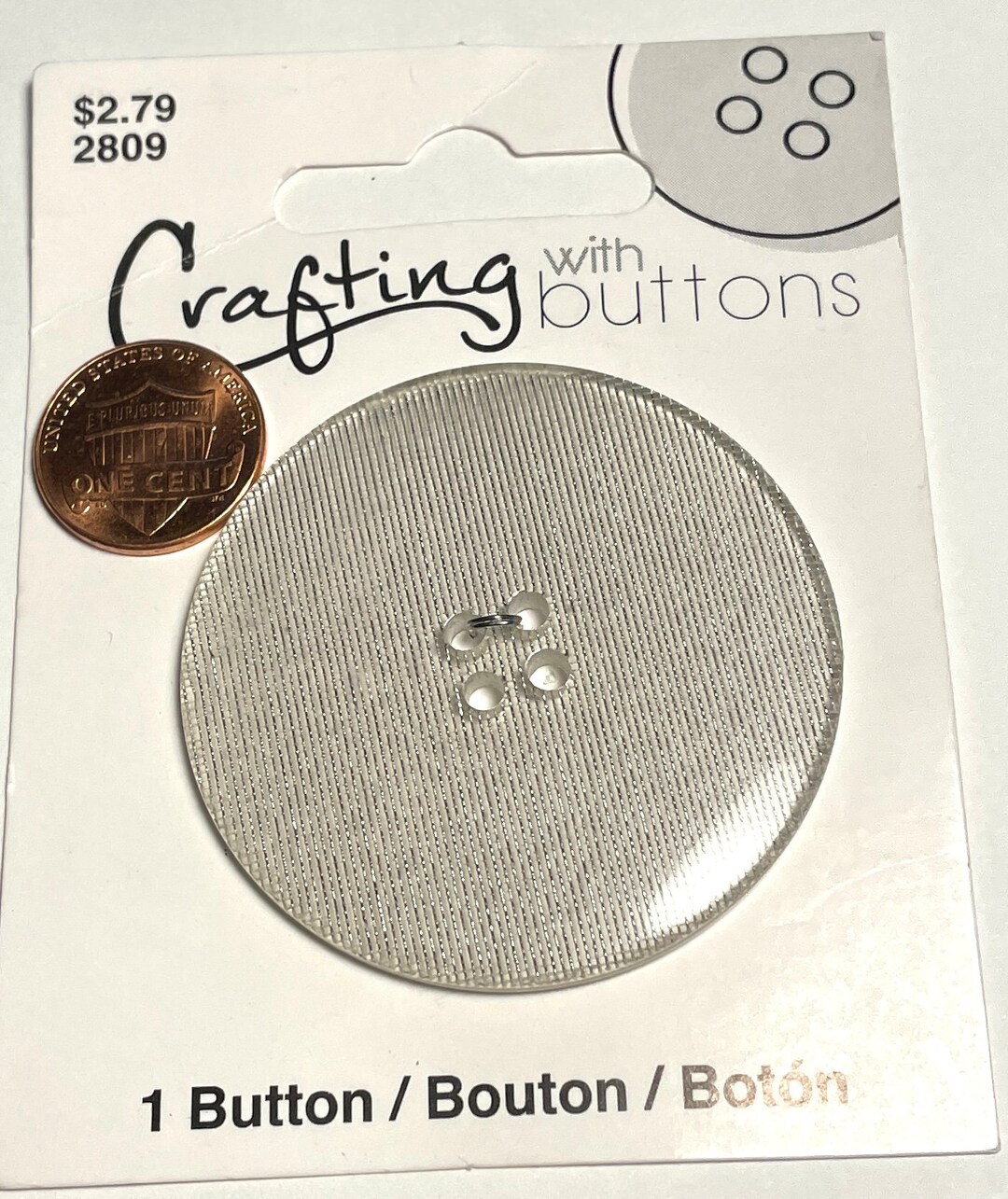 ONE Large Translucent Silver Mesh Imitation Fabric 4-hole Sew-through ...