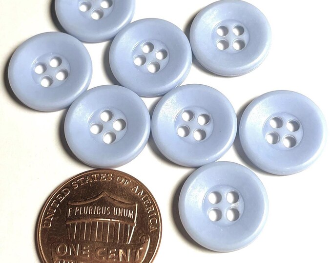 Set of 8 Vintage NOS Pale Blue Plastic 4-hole Sew-through Buttons 14mm ...