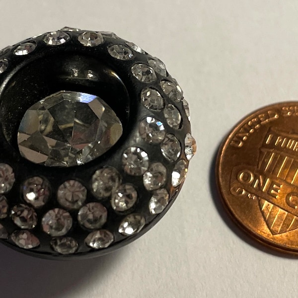 Black Rhinestone Buttons - Etsy