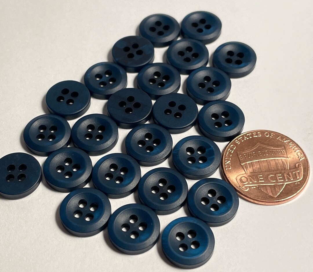 24 Small Matte Dull Pearlized Dark Teal Blue Green Plastic 4-hole Sew ...