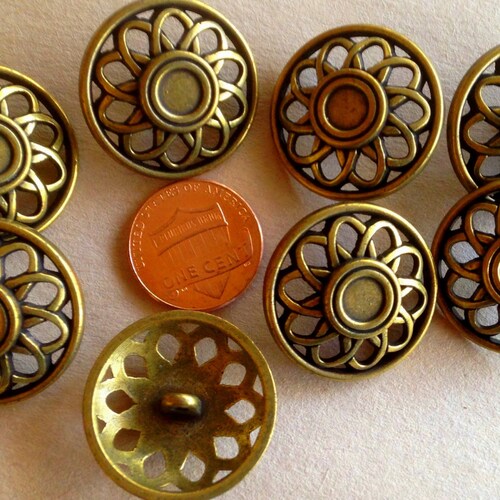 Metal Buttons Antique Brass Domed Metal Buttons Shank - Etsy