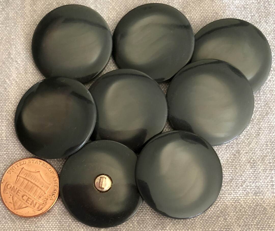 8 Shiny Dark Gray Plastic Shank Buttons 1 1/16" 27.5MM # 8909 - Etsy