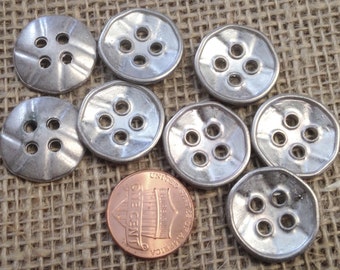 Silver Buttons - Etsy