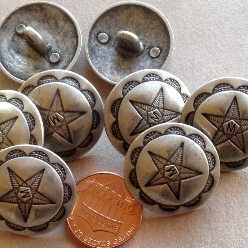 Silver Tone Buttons - Etsy