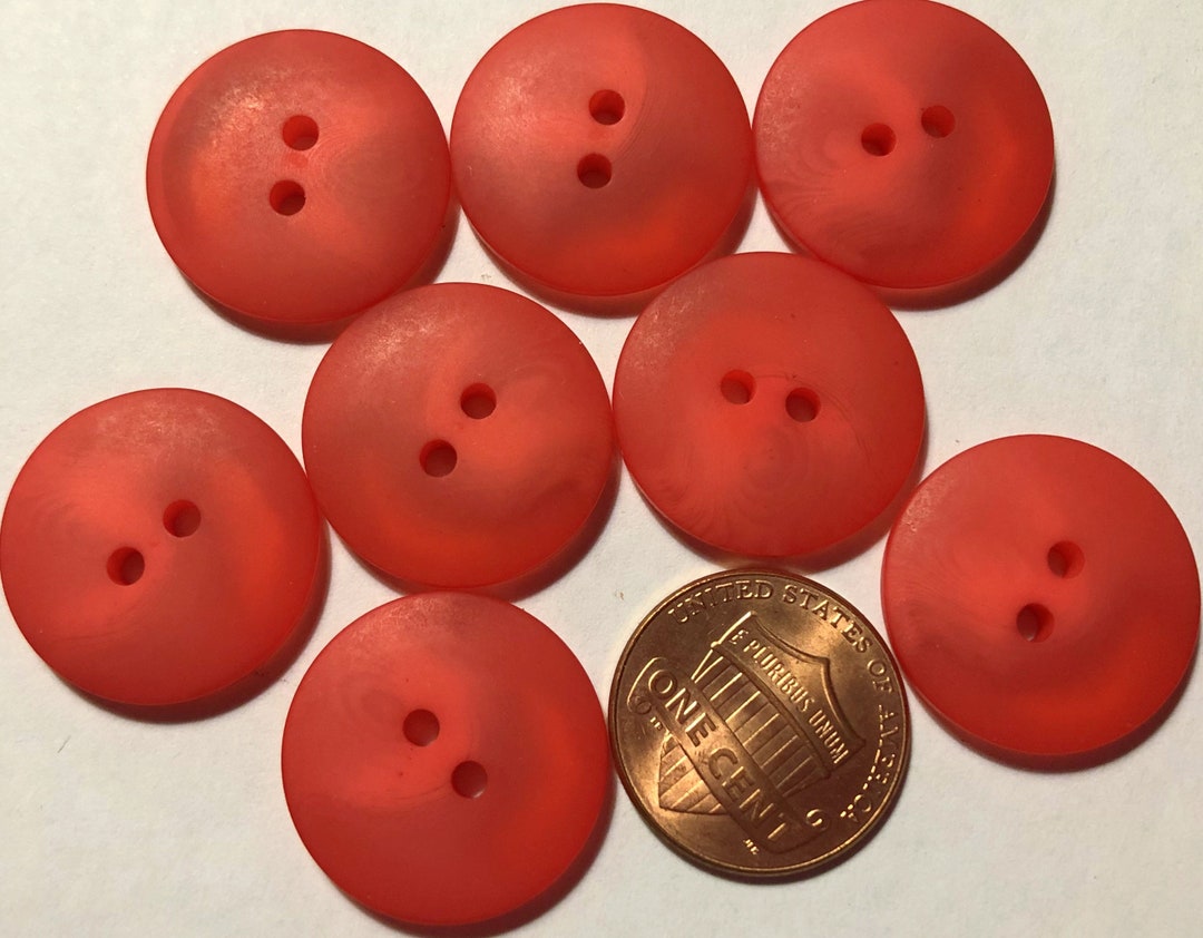 8 Matte Red Plastic Sew-through Buttons 2-hole 13/16" 20mm # 5845 - Etsy