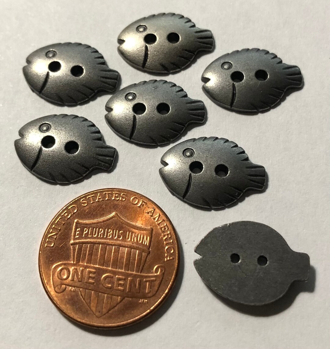 Lot of 7 JHB Unusual Gunmetal Gray Tone Metal Sew-through 2-hole ...