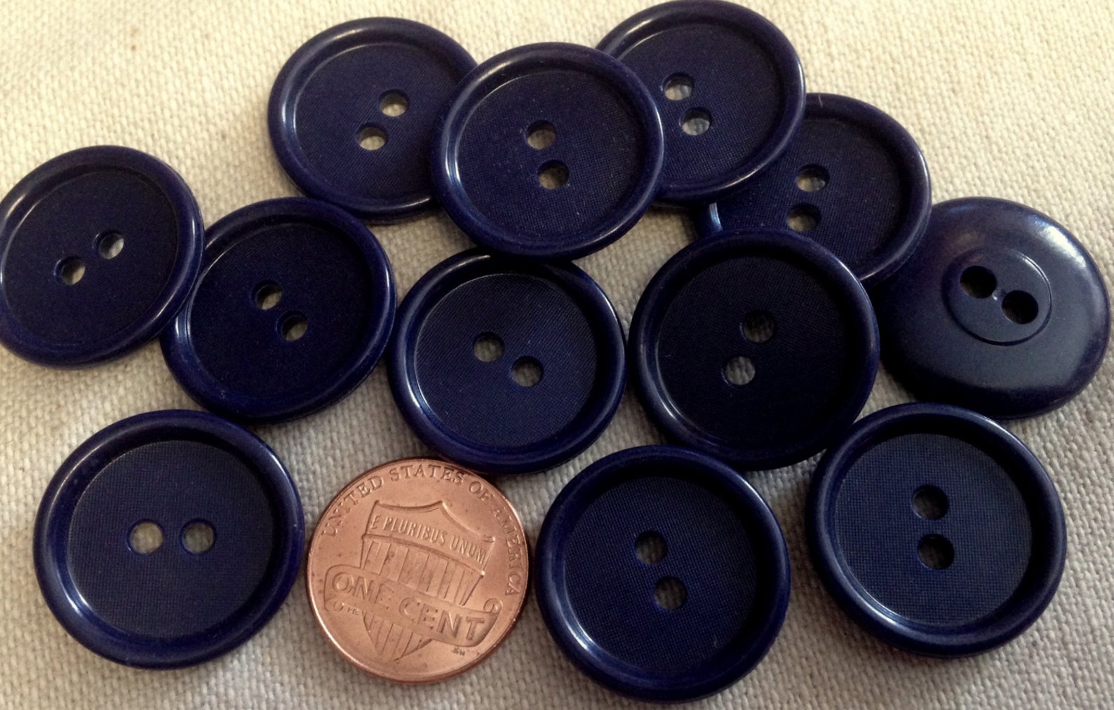 Lot of 12 Navy Blue Plastic Buttons Sew-through Just Over | Etsy