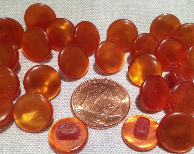 24 Small Pearlized Burnt Orange Plastic Shank Buttons 7/16 11.4mm 7714 ...