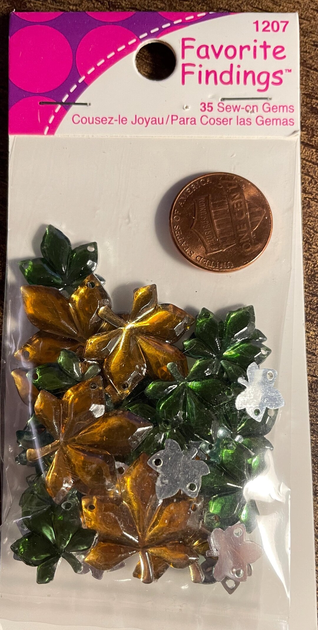 Set of 35 New Favorite Findings Green Yellow Silver Tone Backing ...