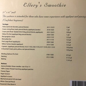 Ellery's Smoothie Applique Quilt PATTERN ONLY 57" X 65" Quilt Soup ...