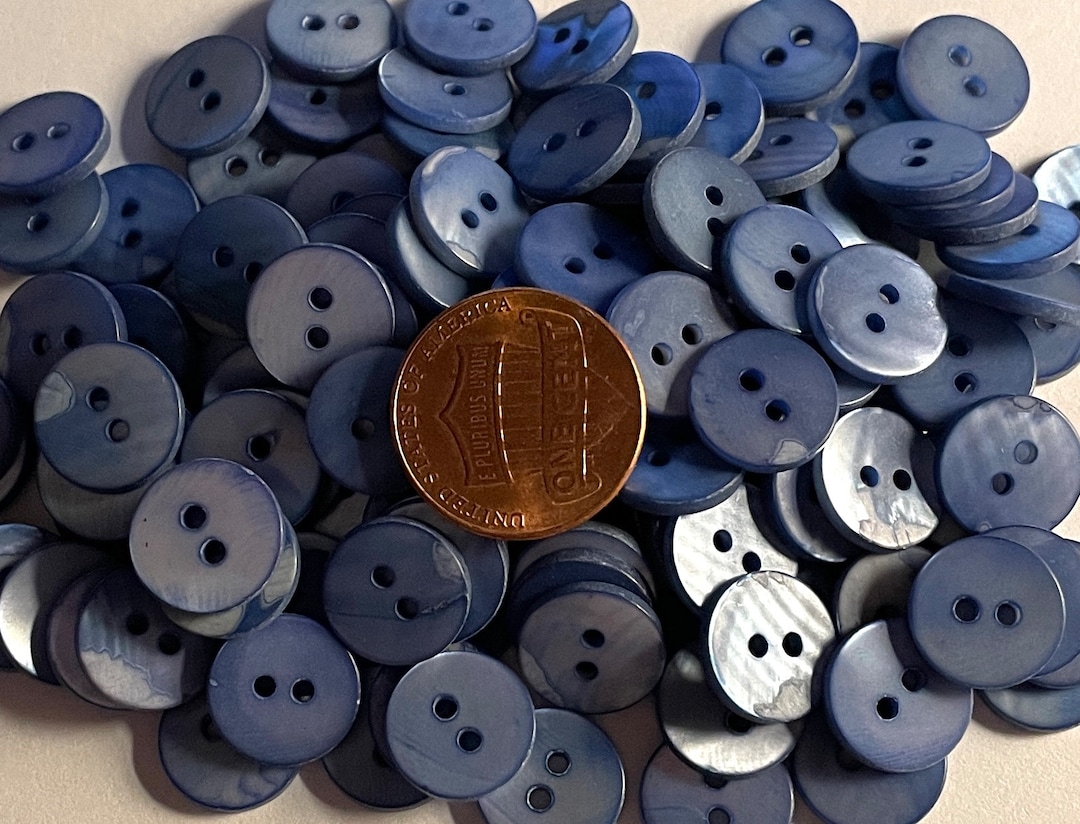 8 Beautiful Small Deep Blue MOP Mother of Pearl Shell 2-hole Sew ...
