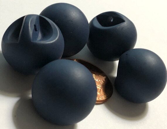 Set of 5 Vintage Matte Dull Navy Blue Plastic Chunky Ball - Etsy