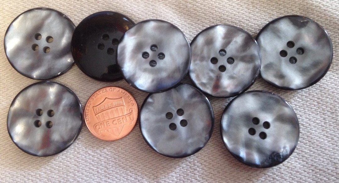 Lot of 8 Faux Mop Black Back Large Plastic Buttons 1" 25mm # 7104 - Etsy