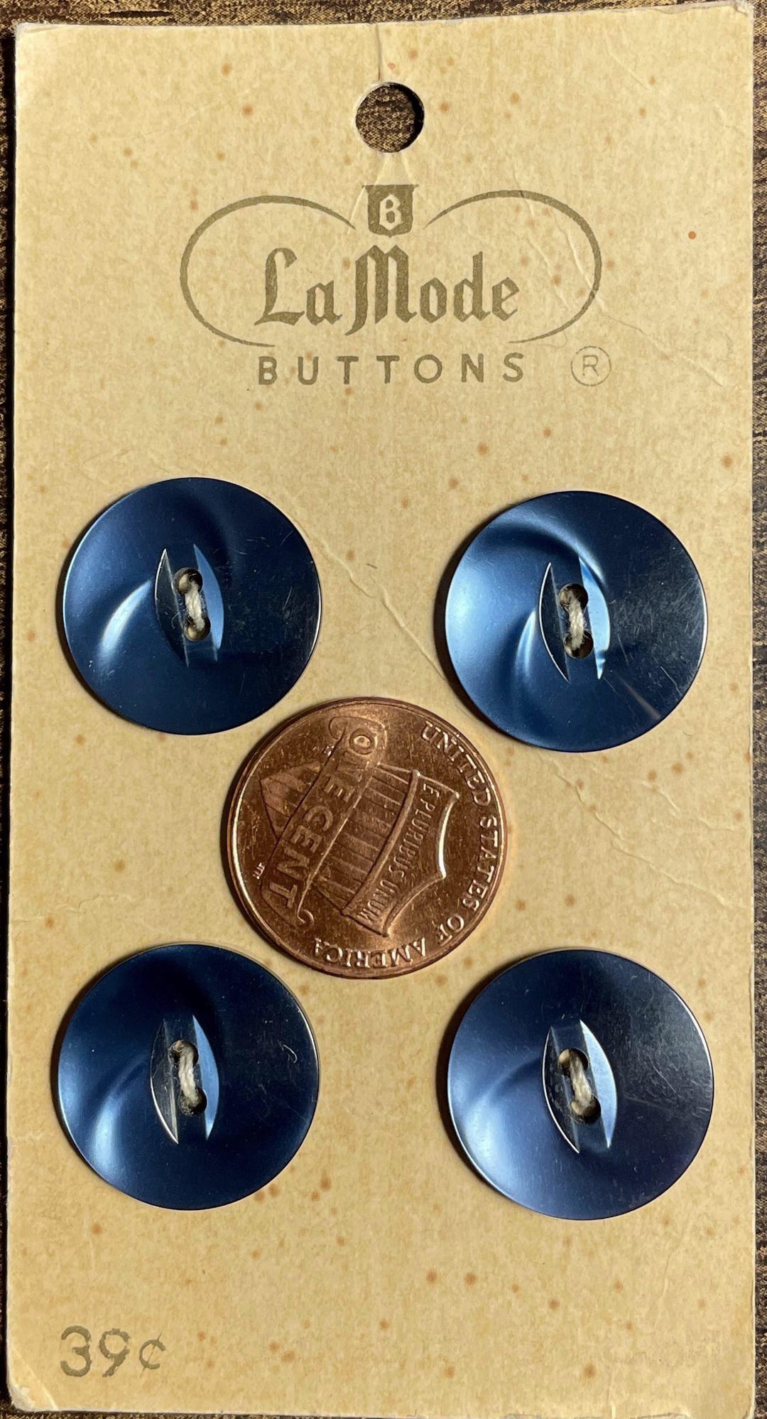 Set of 4 Vintage Dark Blue Plastic 2-hole Buttons 18mm 11/16" 16490 - Etsy