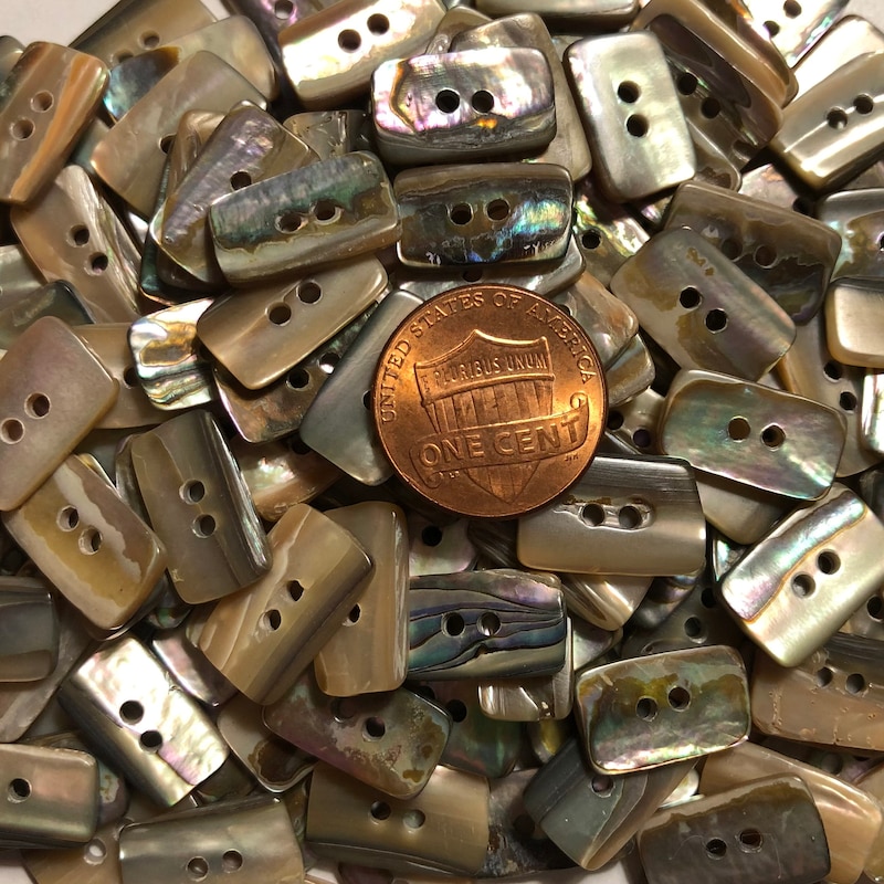 Rectangular Shell Button - Etsy