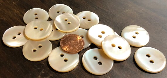 Buttons 5 Pcs Only Set of 5 Beautiful Iridescent Beige Natural Trocas ...
