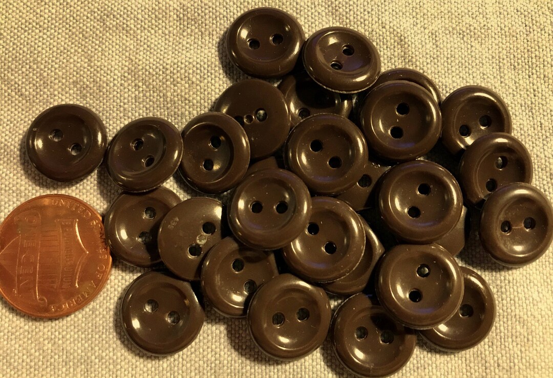 24 Small Shiny Brown Plastic Buttons Concave Front 1/2 13mm 8249 - Etsy