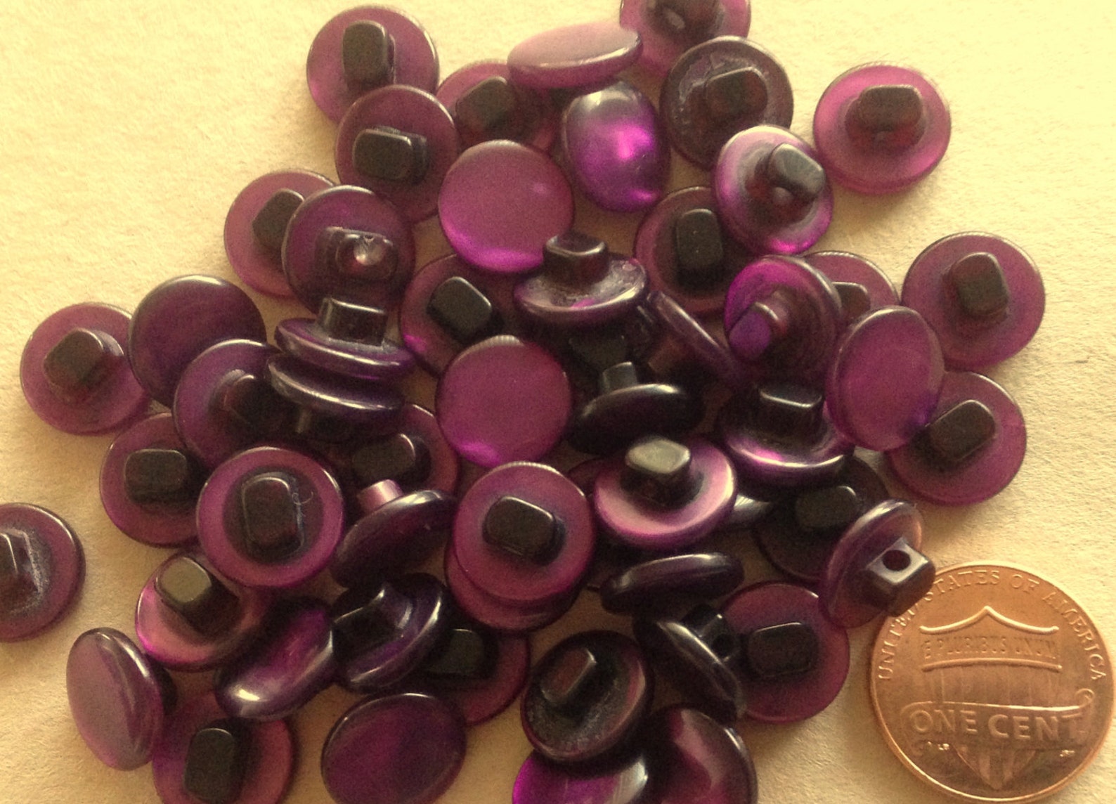 Lot of 24 Small Pearlized Purple Shank Buttons 7/16" 11.5mm # 7232 - Etsy
