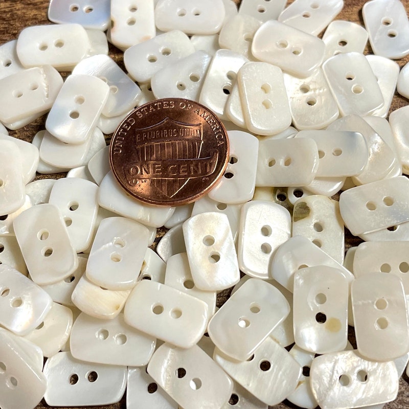 Rectangular Shell Button - Etsy