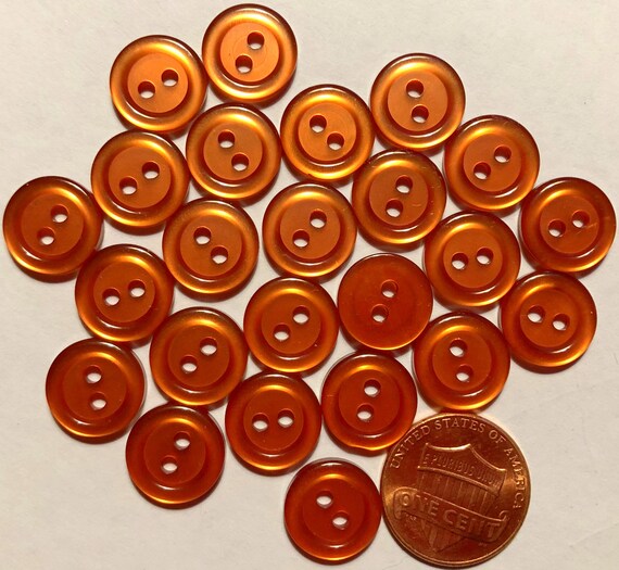 24 Small Pearlized Burnt Orange Plastic Sew-through 2-hole - Etsy