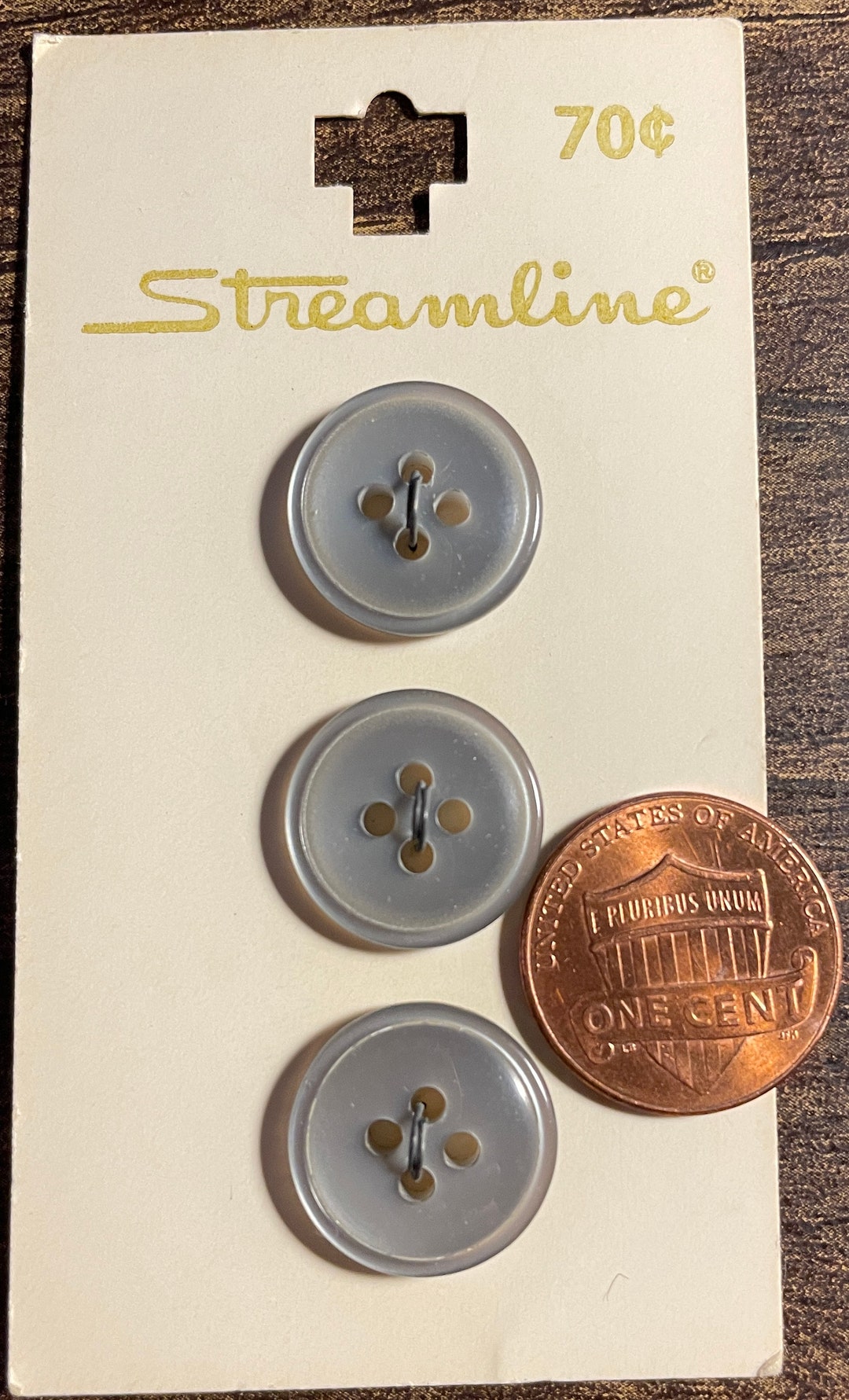 Set of 3 Vintage on Card Streamline Glossy Pearlized Gray Sew-through 4 ...