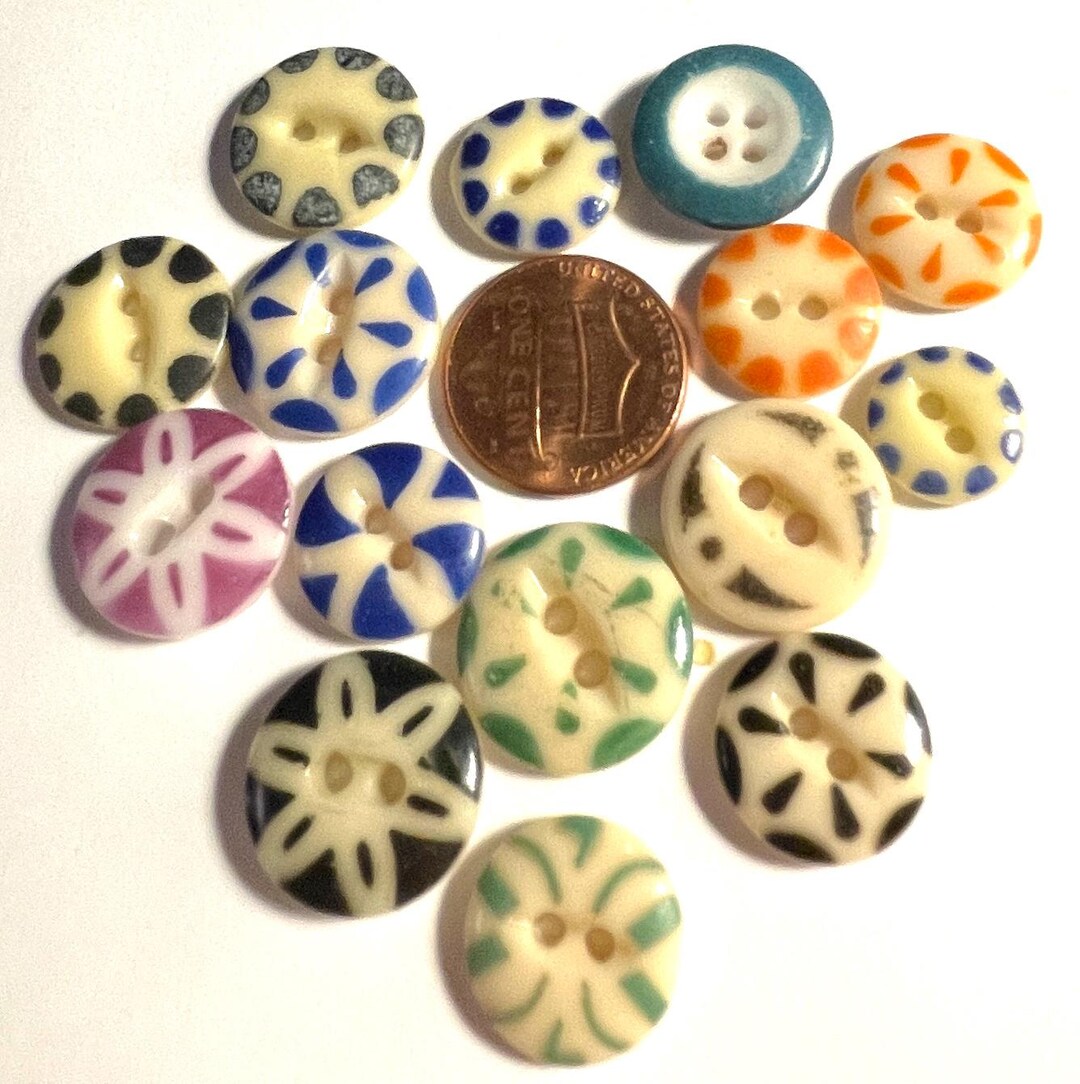 Assorted Lot of 15 Different Vintage Antique China Stencil Sew-through ...