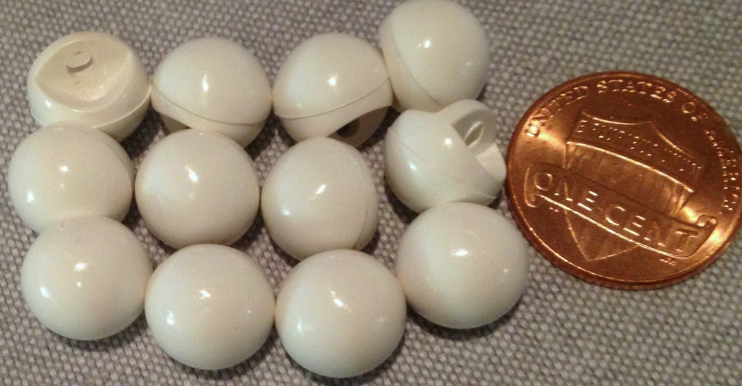 12 Small Off-white Plastic Ball Buttons 3/8" 10mm # 7571 - Etsy