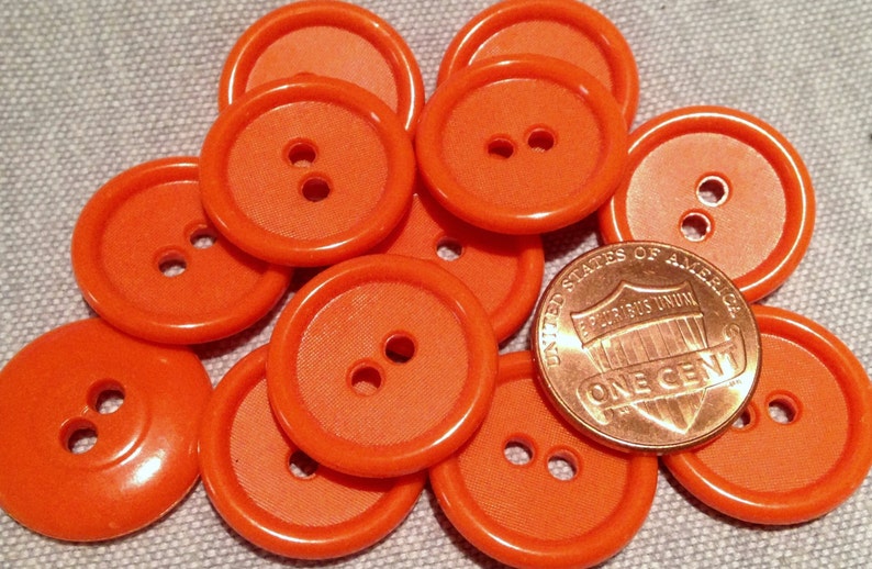 12 Bright Orange Sew-through Plastic Buttons 19mm 3/4 - Etsy