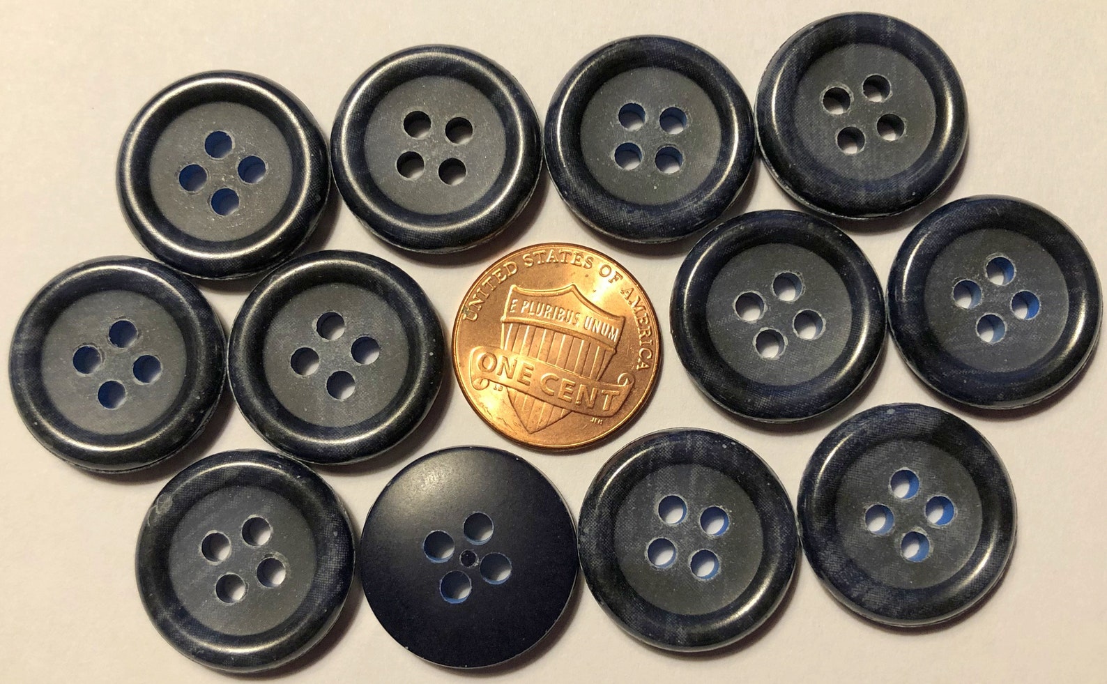 Lot of 12 Navy Blue Plastic Buttons Sew-through Delicate - Etsy UK