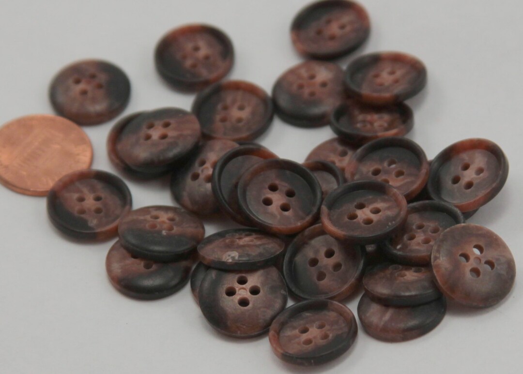 Lot of 24 Brown Plastic Buttons 5/8" 15.5mm # 6542 - Etsy