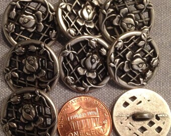 Metal Rose Buttons | Etsy
