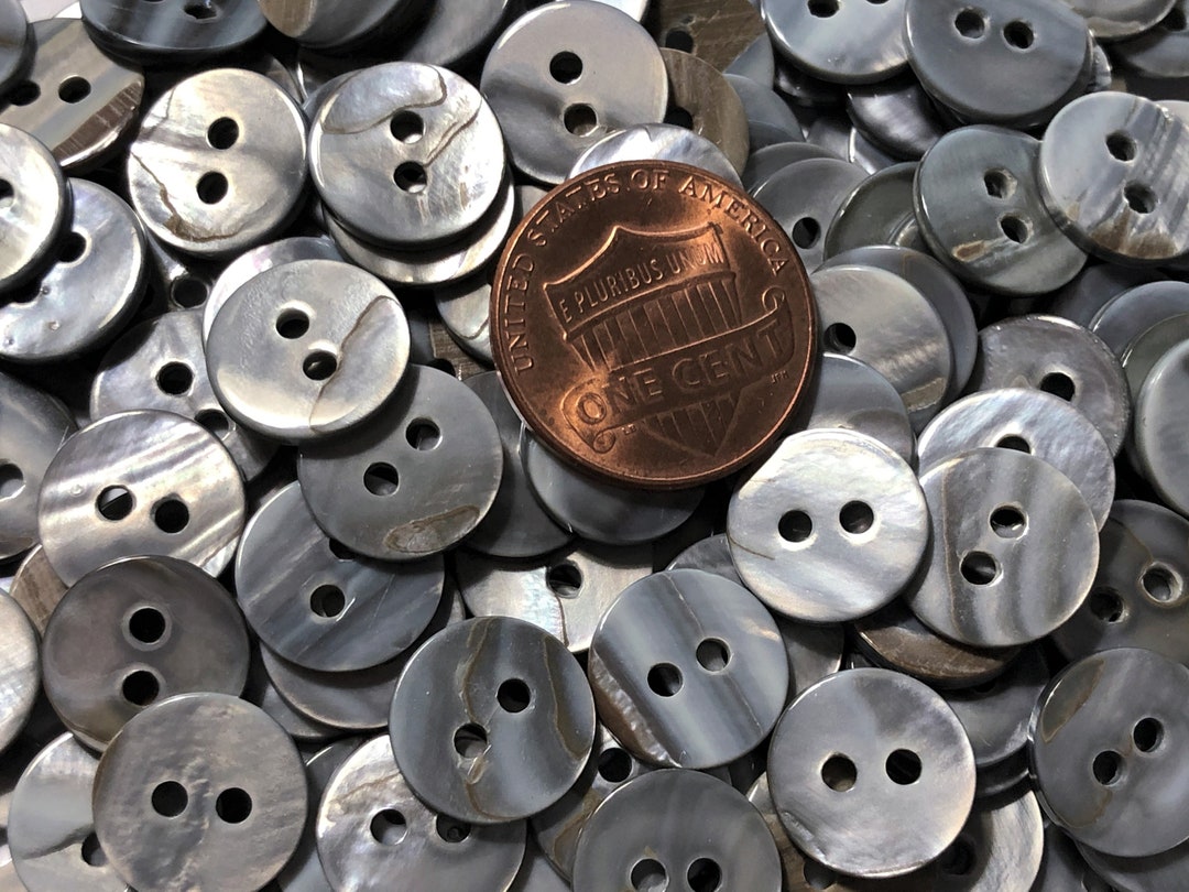 8 Pcs ONLY!! Set of 8 Beautiful Small Iridescent Gray MOP Mother of ...