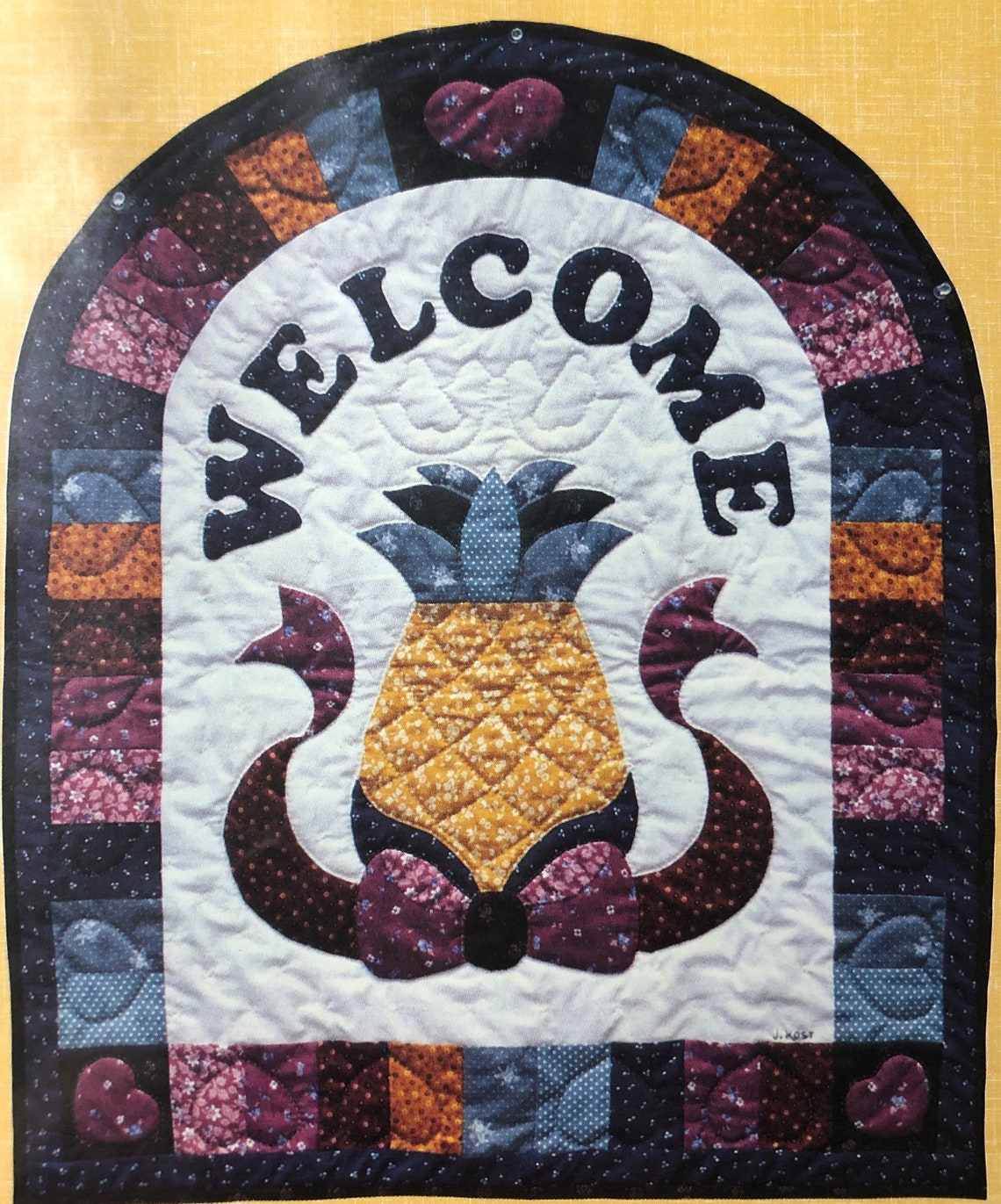 Welcome Quilt Applique Quilt PATTERN ONLY 26" X 31" Joanne Kost Leman ...