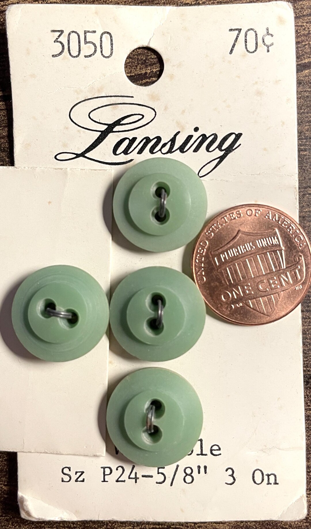 Set of 4 Vintage NOS on Card Dull Matte Edge Glossy Pearlized Center ...