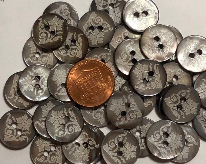 8 Pcs Only Set of 8 Etched Floral Pattern Iridescent Sew-through ...