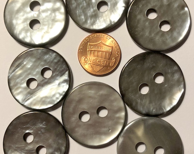 Lot of 8 Large Shiny Pearlized Silver Grey Faux MOP Faux Mother of ...