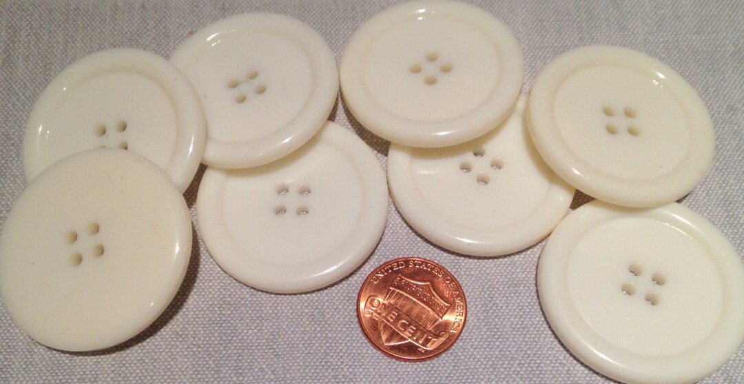 8 Large Shiny Cream Plastic Sew-through Buttons 34.7mm 1 3/8" # 7793 - Etsy