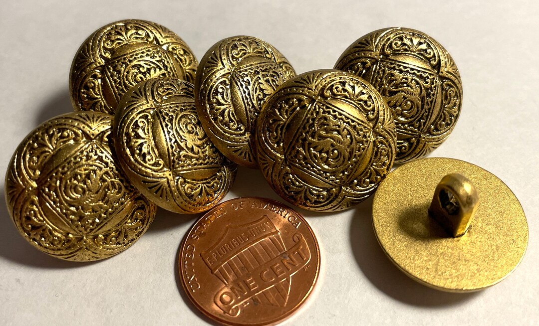 Set of 7 Brushed Antique Gold Tone Electroplated Metallized Plastic ...