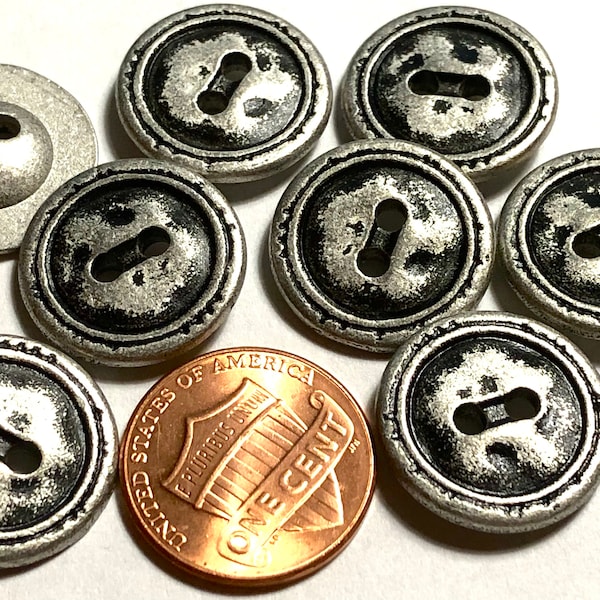 Silver Buttons - Etsy