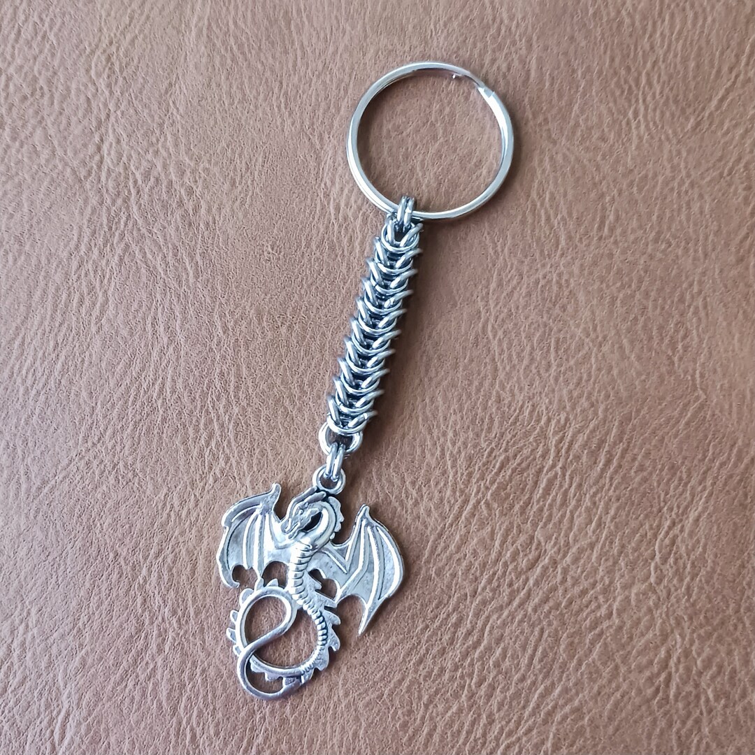 Dragon Box Weave Chainmaille Keychain - Etsy