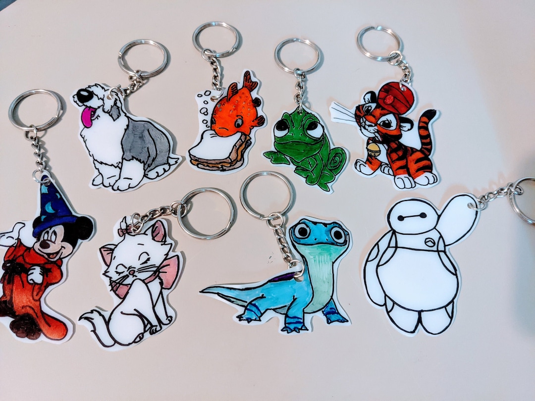 Hand-drawn Disney Acrylic Keychains - Etsy